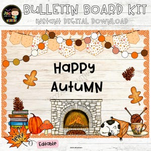 Cozy Fall Vibes Bulletin Board Kit Autumn Door Decot Easy Seasonal ...