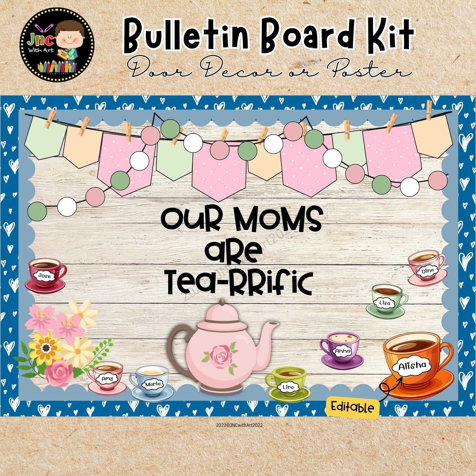Mother's Day Bulletin Board Kit |classroom Door Decor| Churh| Editable ...