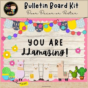 Llama Bulletin Board Kit, Summer Back to School, Door Decoration ...
