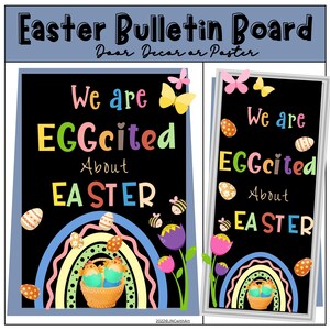 We Are Eggcited Easter Bulletin Board Kit Spring Classroom Door Decor ...