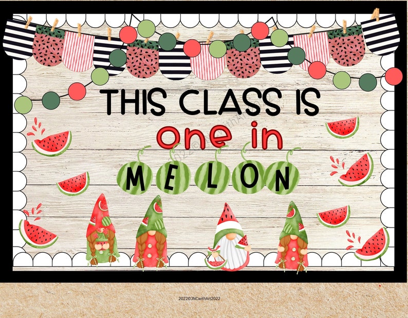 Summer Bulletin Boards Digital Watermelon Bulletin Board Kit Door Decor ...