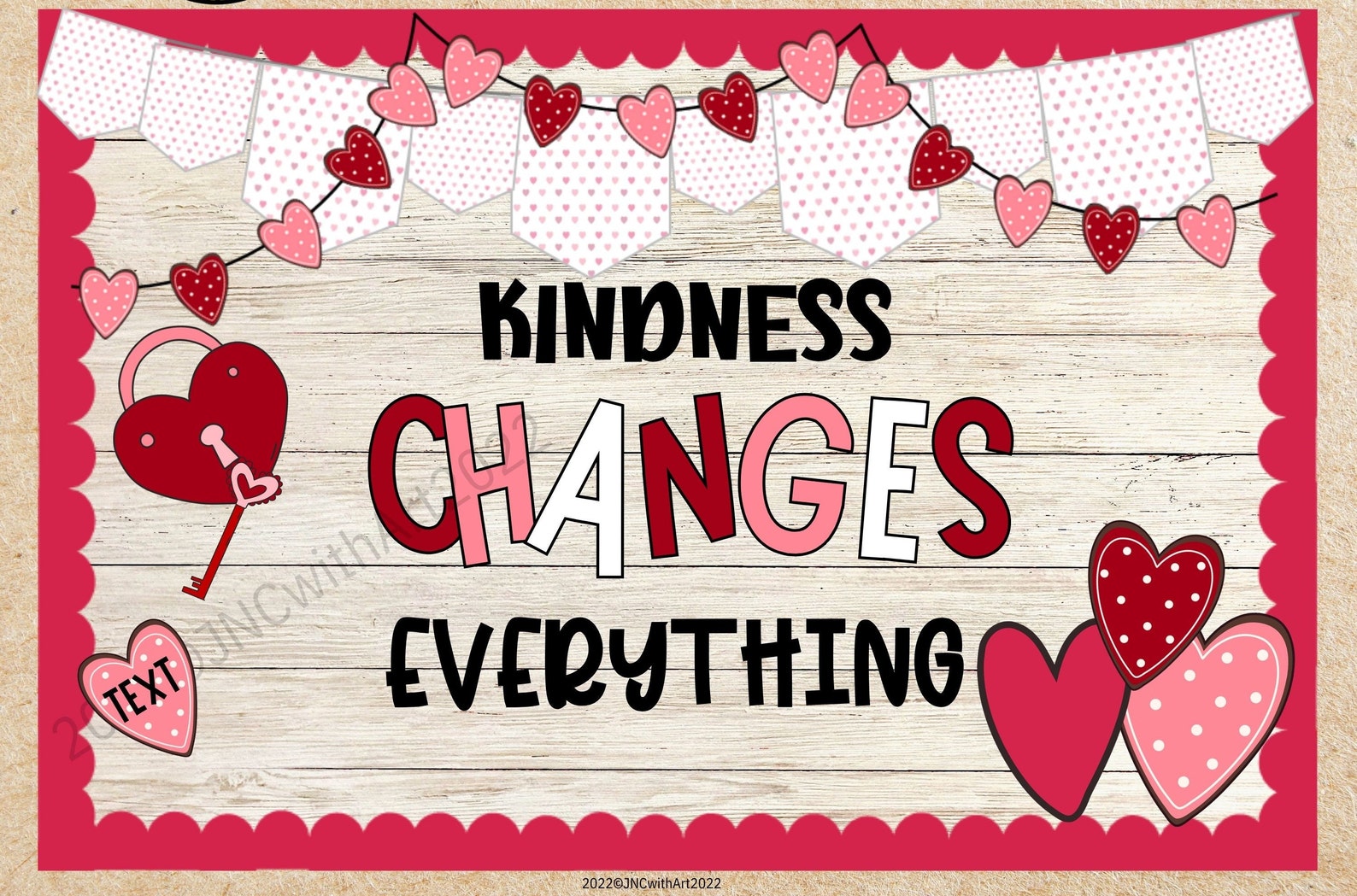 Valentine's Day Bulletin Board Kit, Door Decoration, Kindness Theme ...