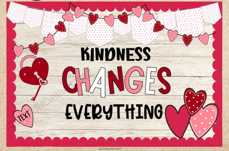Valentine's Day Bulletin Board Kit, Door Decoration, Kindness Theme ...