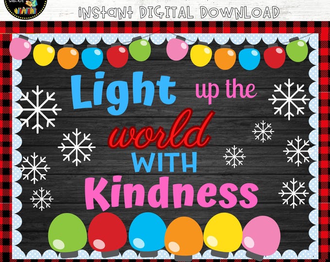 Merry Bright Christmas Bulletin Board Kit December Door Decoration ...