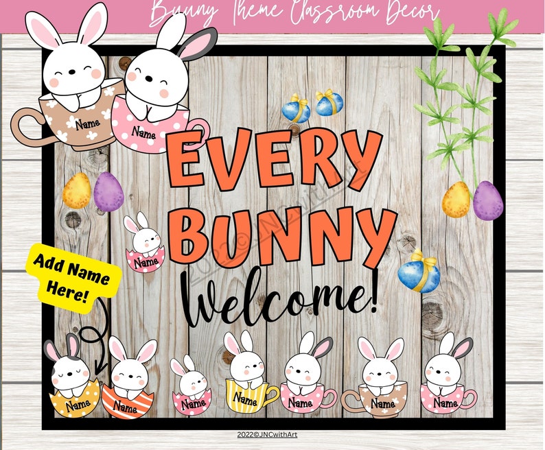 Easter Bulletin Board Ideas Spring Door Decorations Editable - Etsy