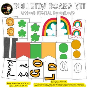 March St.patrick's Day Bulletin Board Kit Classroom Door Decor Editable ...
