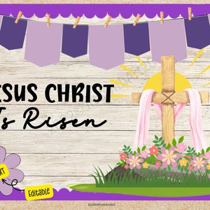 Resurrection Easter Bulletin Board Kit,christian Classroom Decor Church ...