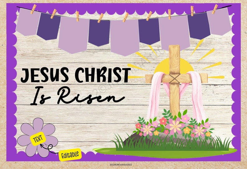 Resurrection Easter Bulletin Board Kit,christian Classroom Decor Church ...