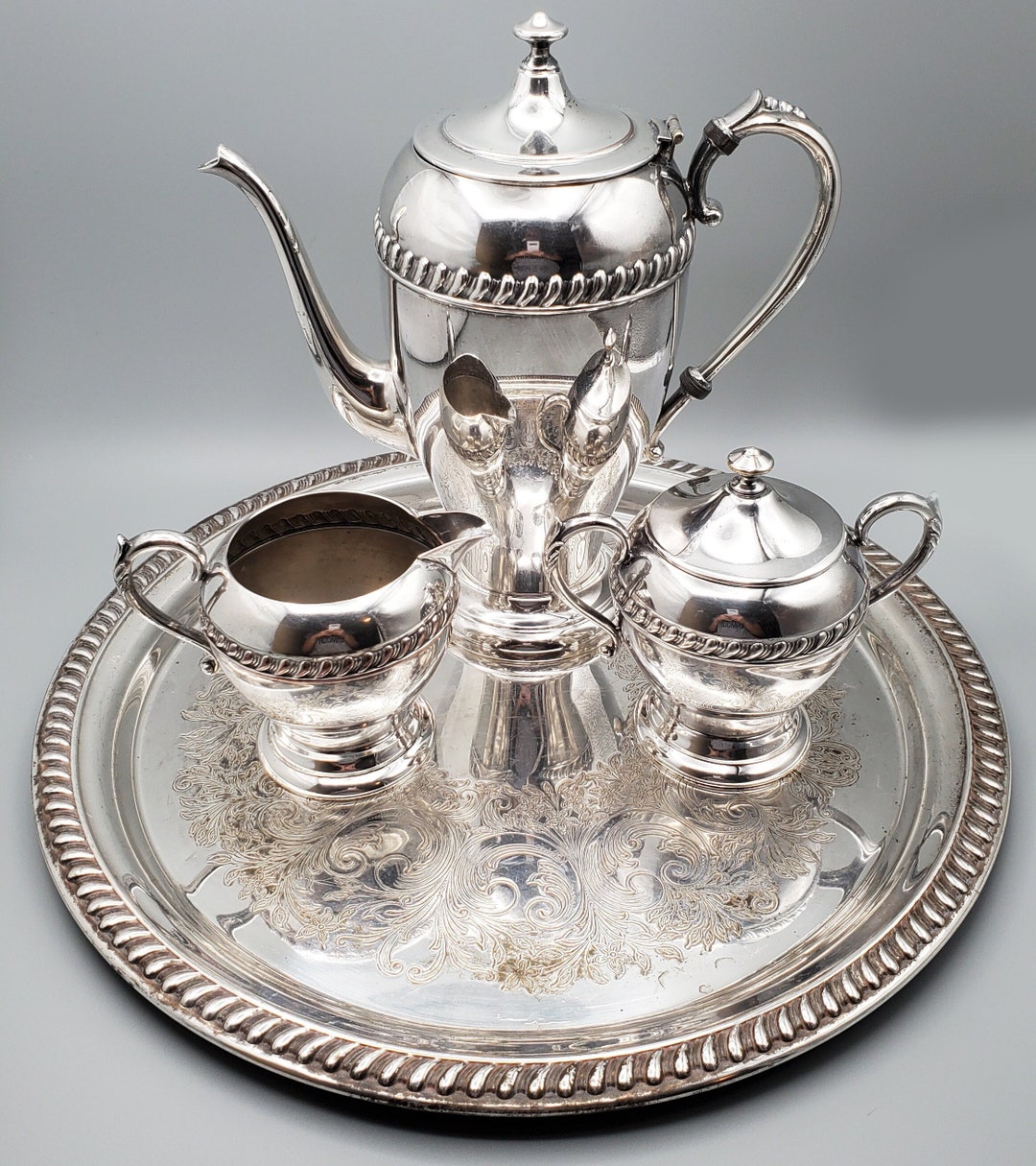 Sheridan 4 Piece Gadroon Pattern Silver Plated Tea Set English Style - Etsy