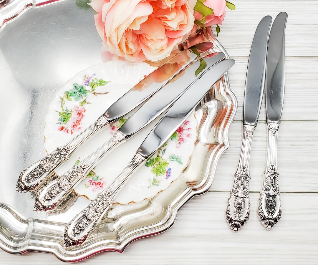 5 Wallace Rose Point 9” Hollow Handle Sterling Knives Place Knife - Etsy