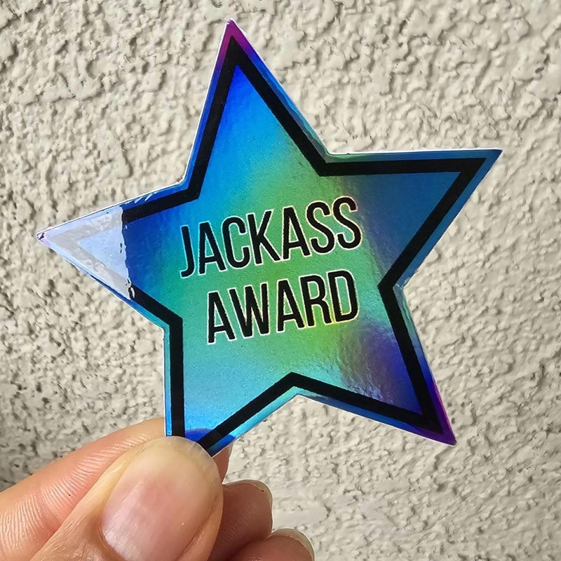 Dumbass Award - Etsy