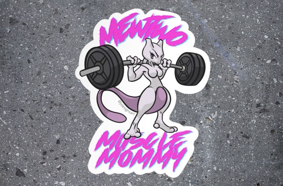 Mewtwo Muscle Mommy Sticker - Etsy