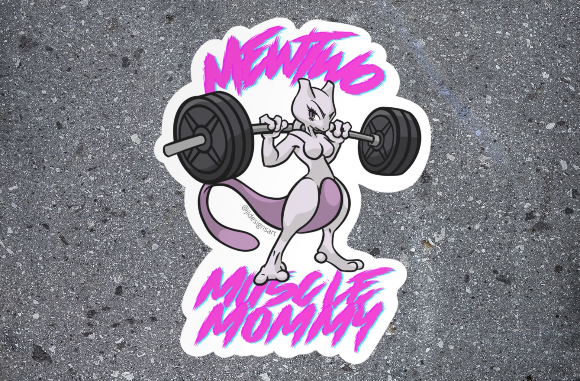 Mewtwo Muscle Mommy Sticker - Etsy Australia