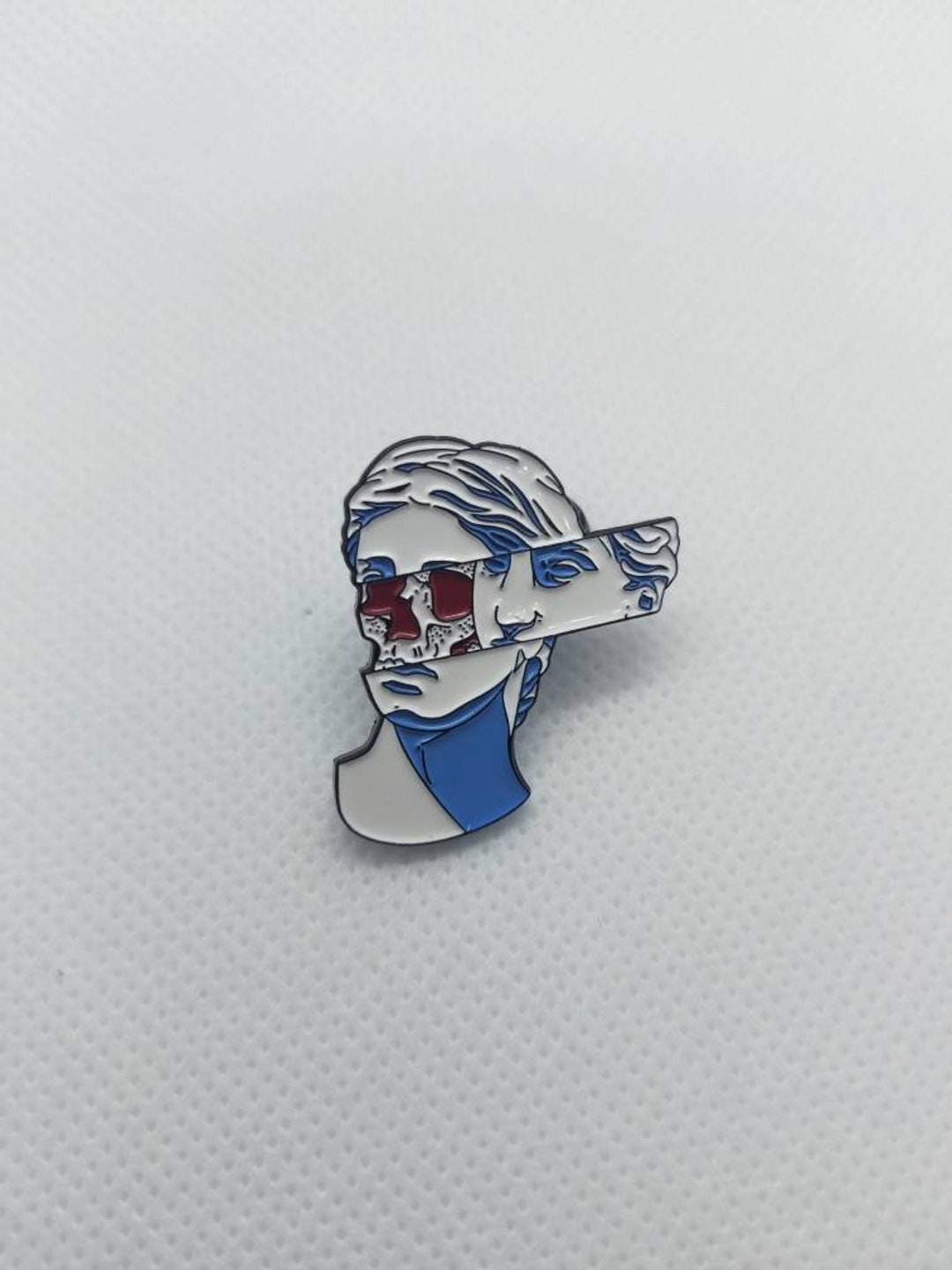 Elegant Death Greek Art Skull Enamel Pin - Etsy
