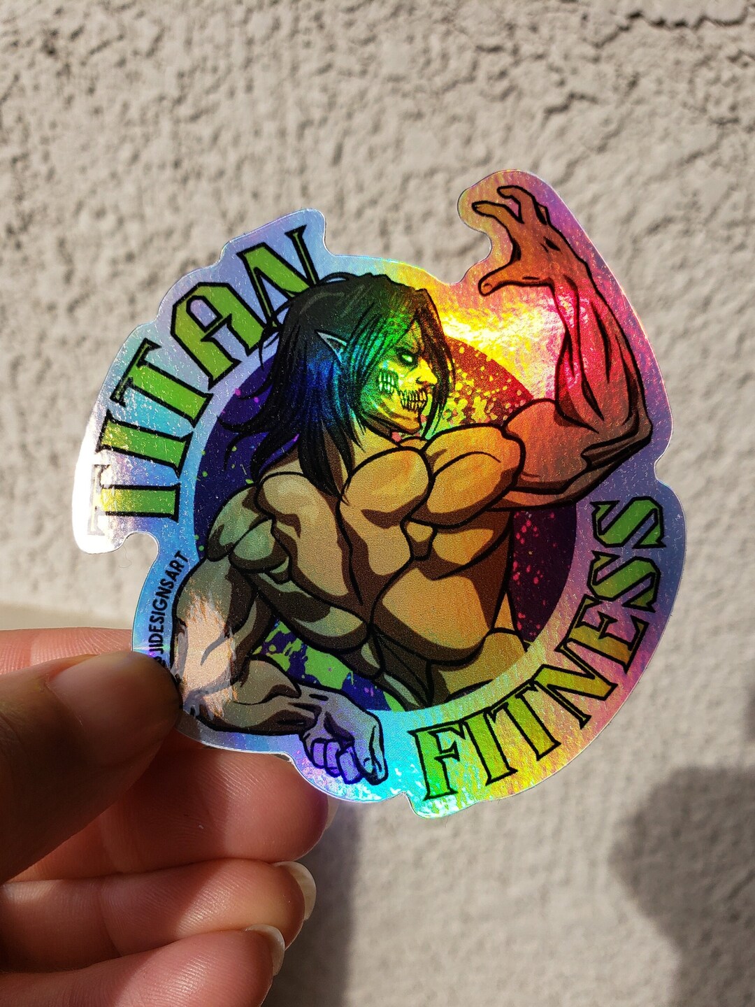 Bodybuilding - Titan Gym Holographic PREMIUM WEATHERPROOF Vinyl Sticker ...
