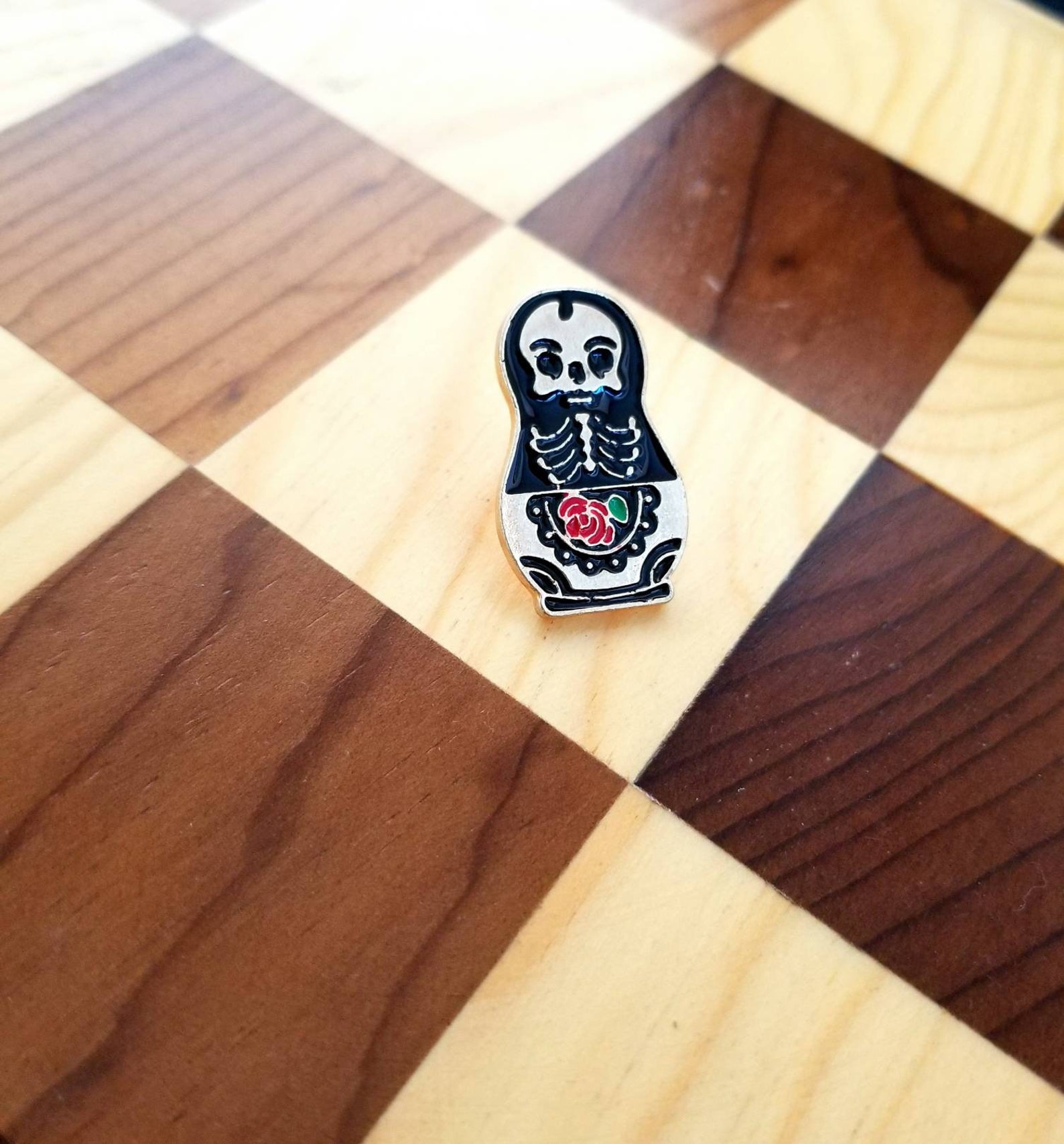 Skeleton Nesting Doll Pin - Etsy