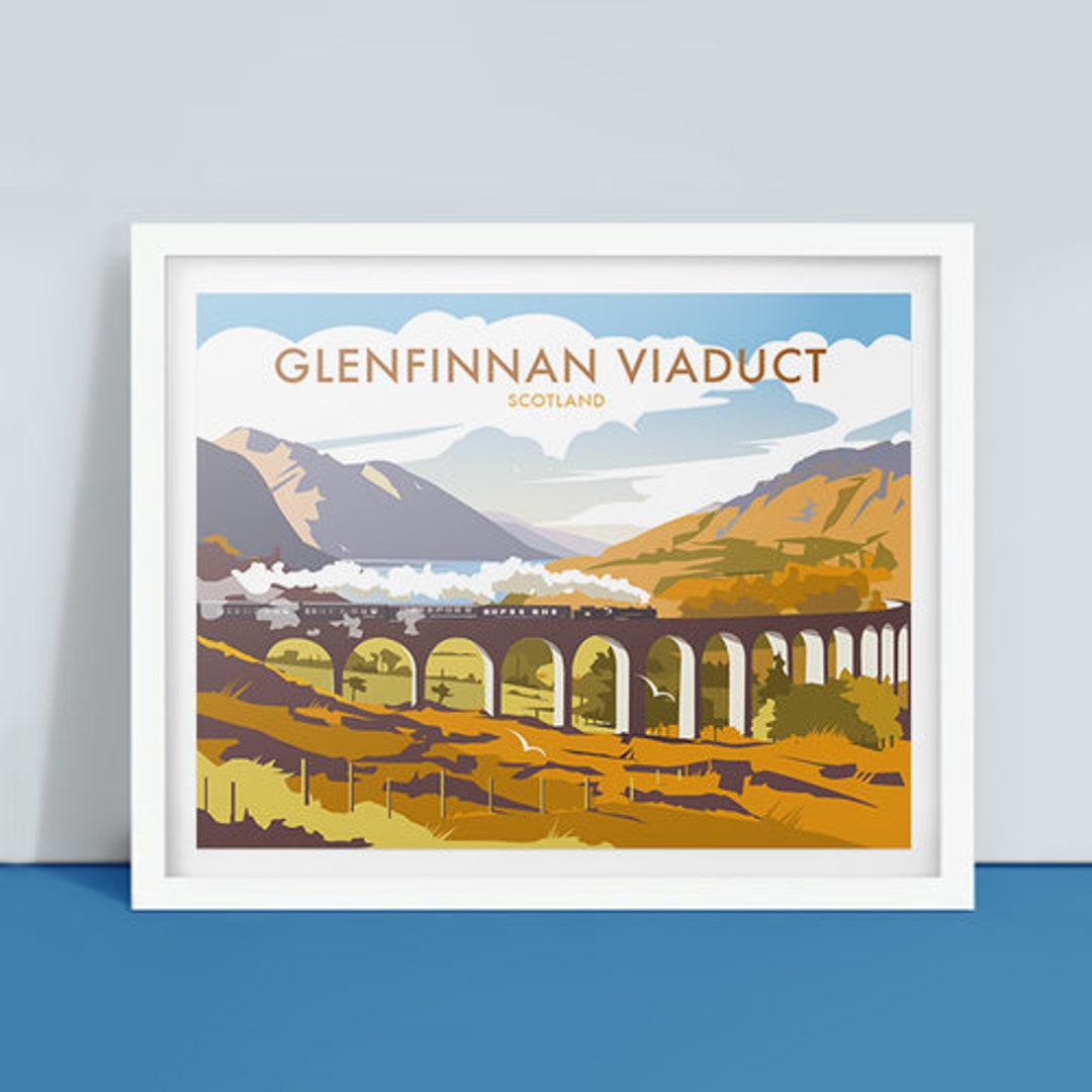Glenfinnan Viaduct, Dave Thompson Illustration, Travel Poster, Railway ...