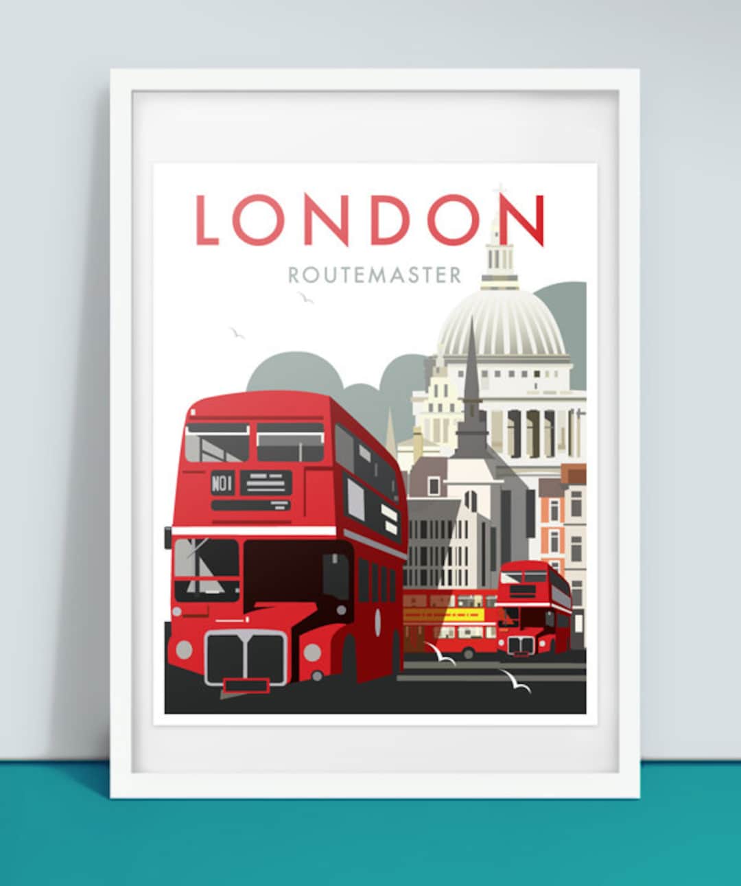 London Routemaster, Travel Poster Print, Vintage London Poster. - Etsy