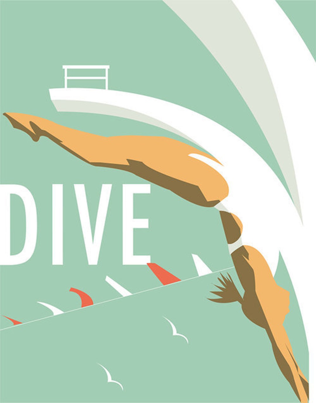 Diving Poster, Dave Thompson Ilustration, New Collection, Travel Poster ...