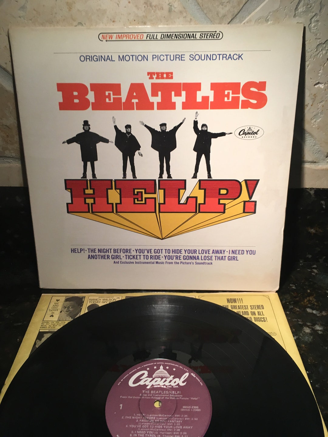 The Beatles "help" Vintage Pressing Vinyl LP Record - NEAR MINT ...