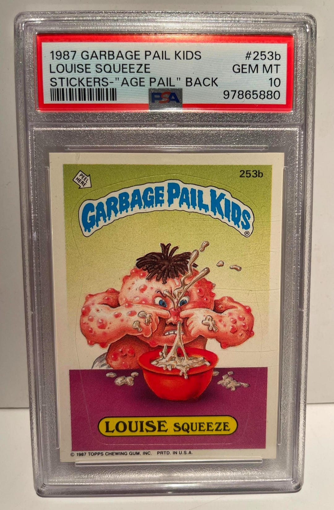 1987 Garbage Pail Kids Stickers "louise Squeeze" PSA 10 Gem Mint ...