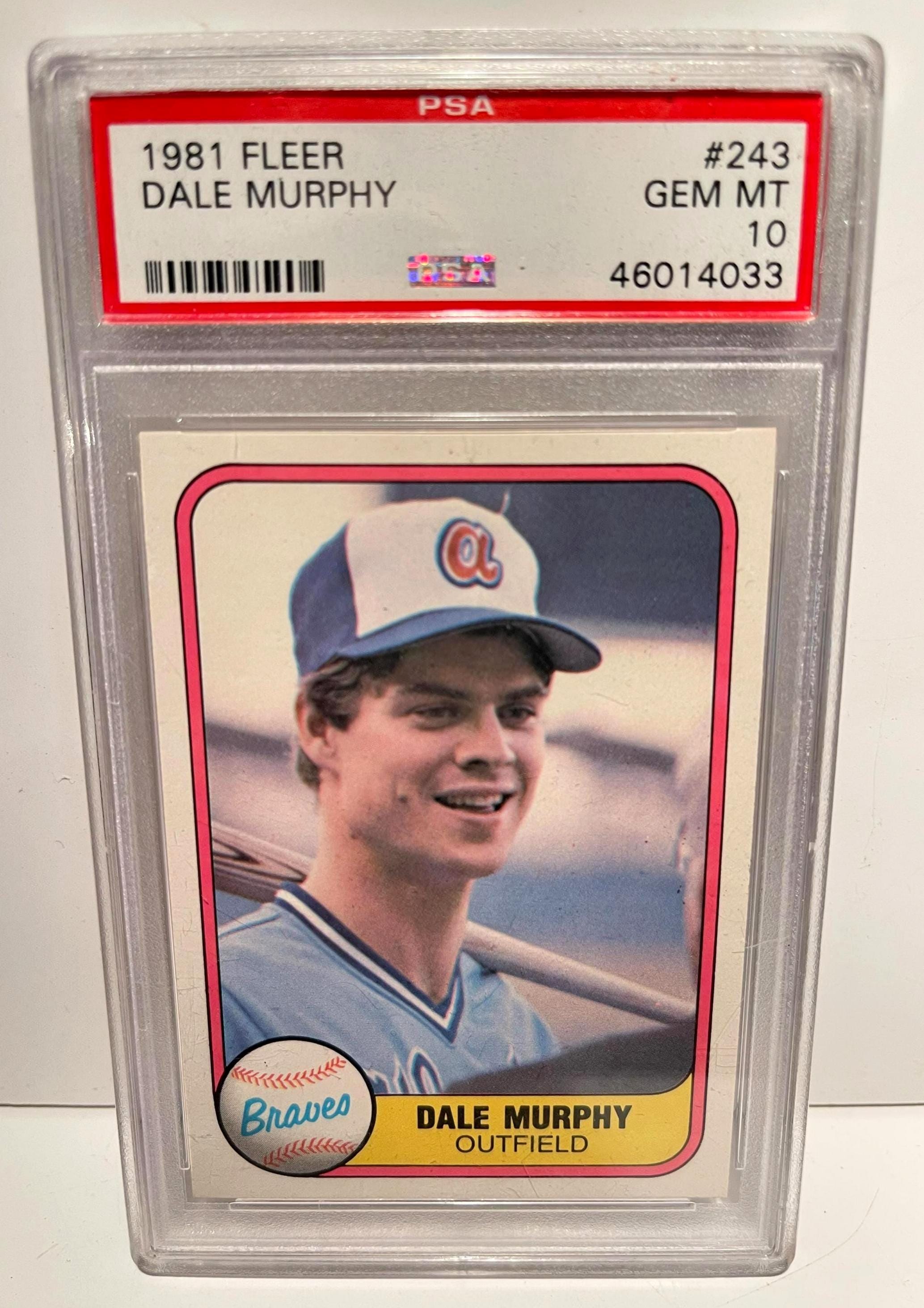 1981 Fleer Dale Murphy PSA 10 Gem Mint Graded Encased Atlanta Braves ...