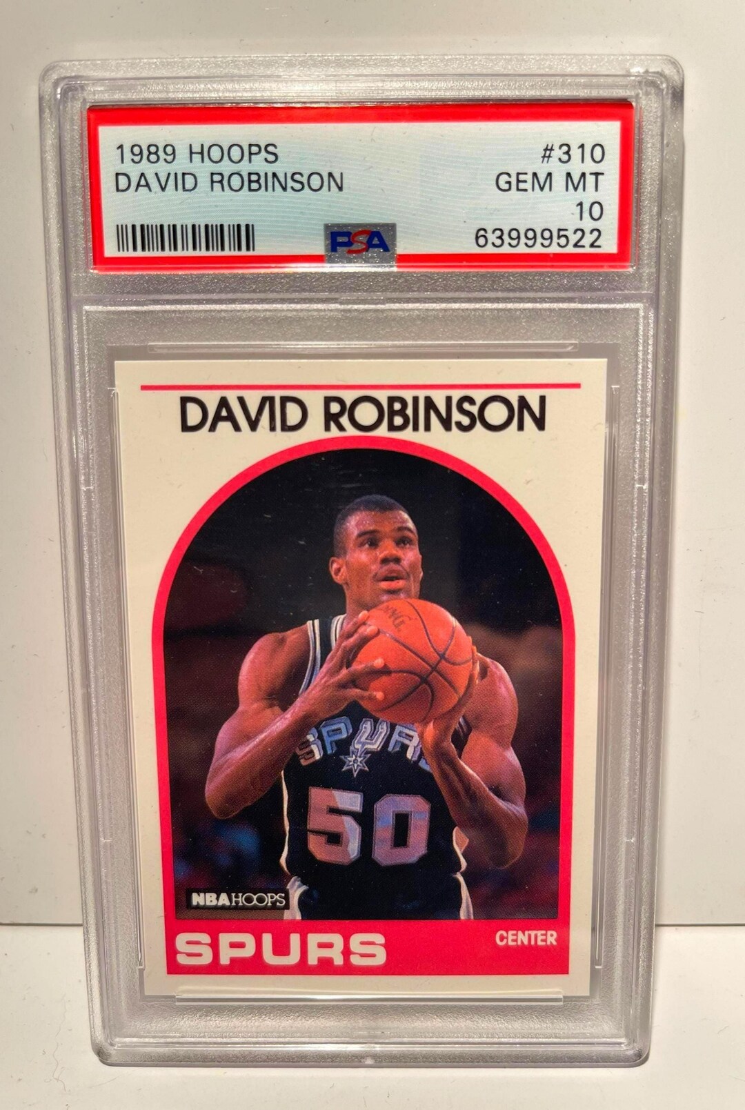1989 NBA Hoops #310 David Robinson San Antonio Spurs PSA 10 Encased ...