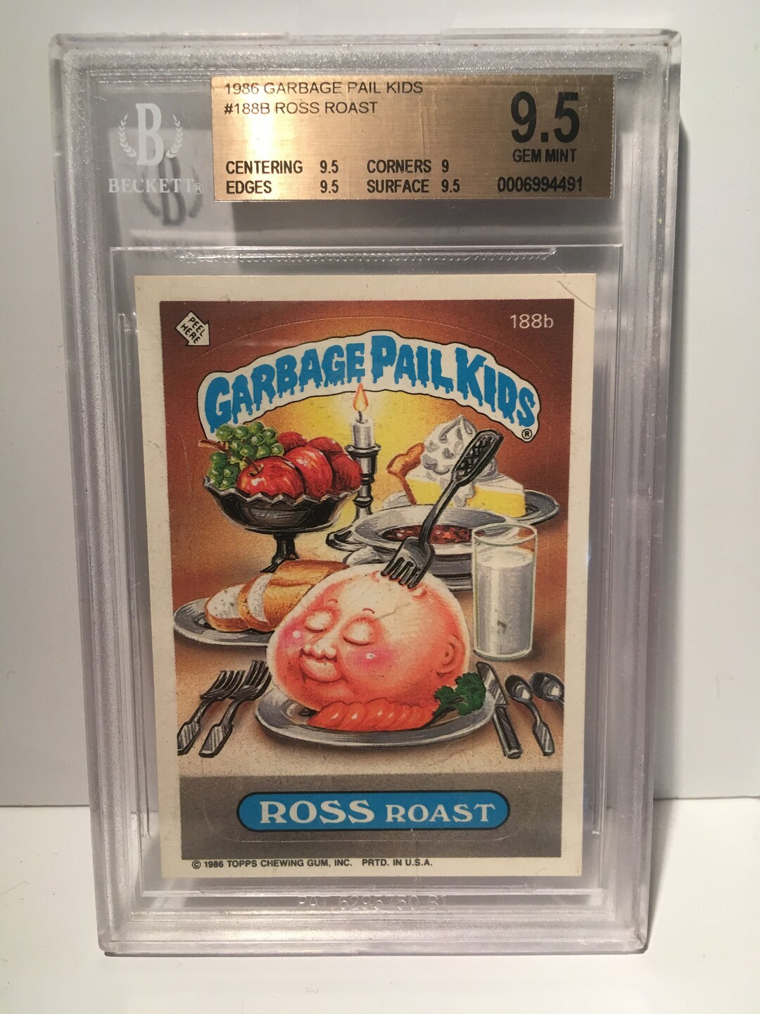 1986 Garbage Pail Kids "ross Roast" - Graded & Authenticated Beckett ...