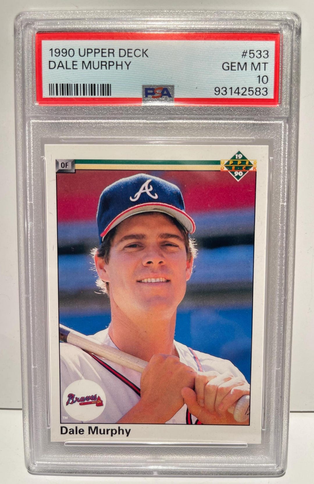 1990 Upper Deck Dale Murphy #533 PSA 10 Braves - Graded Encased - Etsy