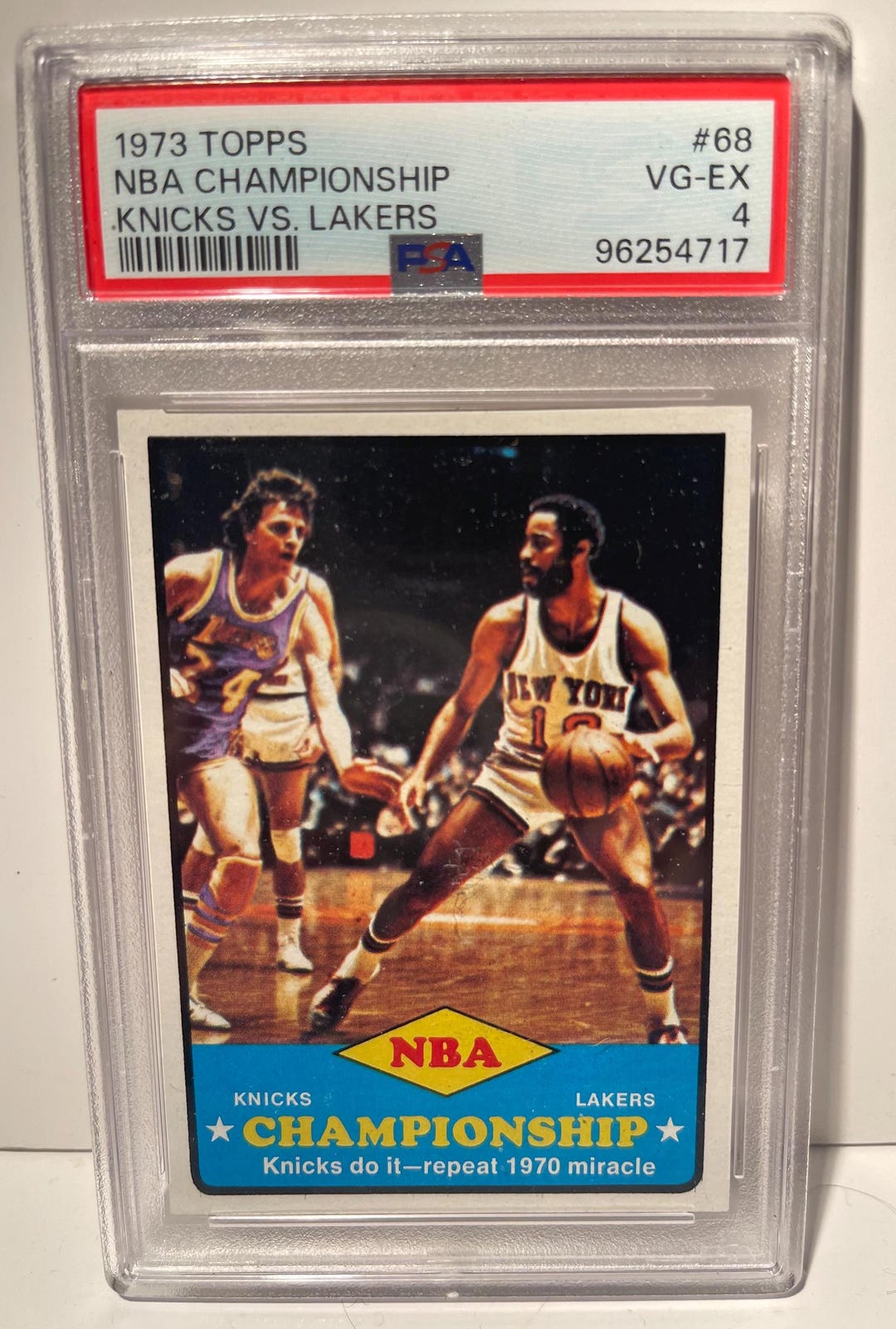 1973 Topps Knicks V Lakers #68 NBA Championship PSA Graded Encased - Etsy