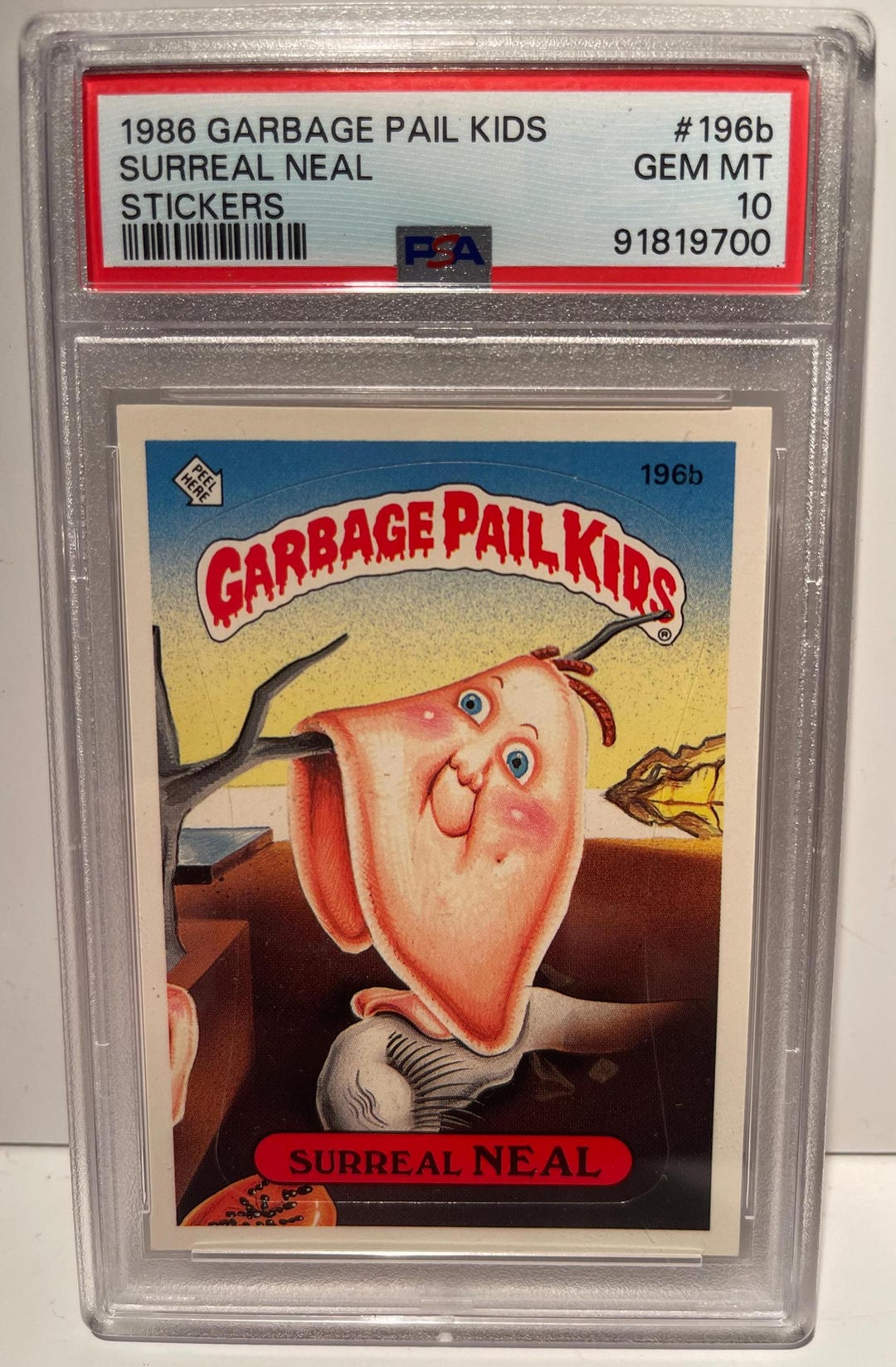 1986 Garbage Pail Kids Stickers Surreal Neal #196b PSA 10 Graded ...