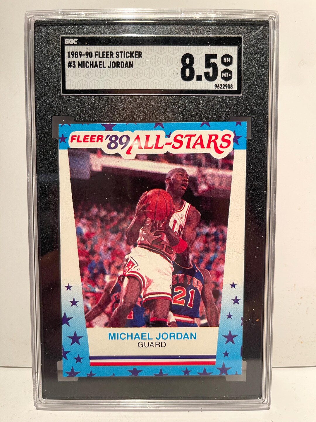 1989 Fleer Stickers Michael Jordan Chicago Bulls SGC 8.5! Hall of Famer ...