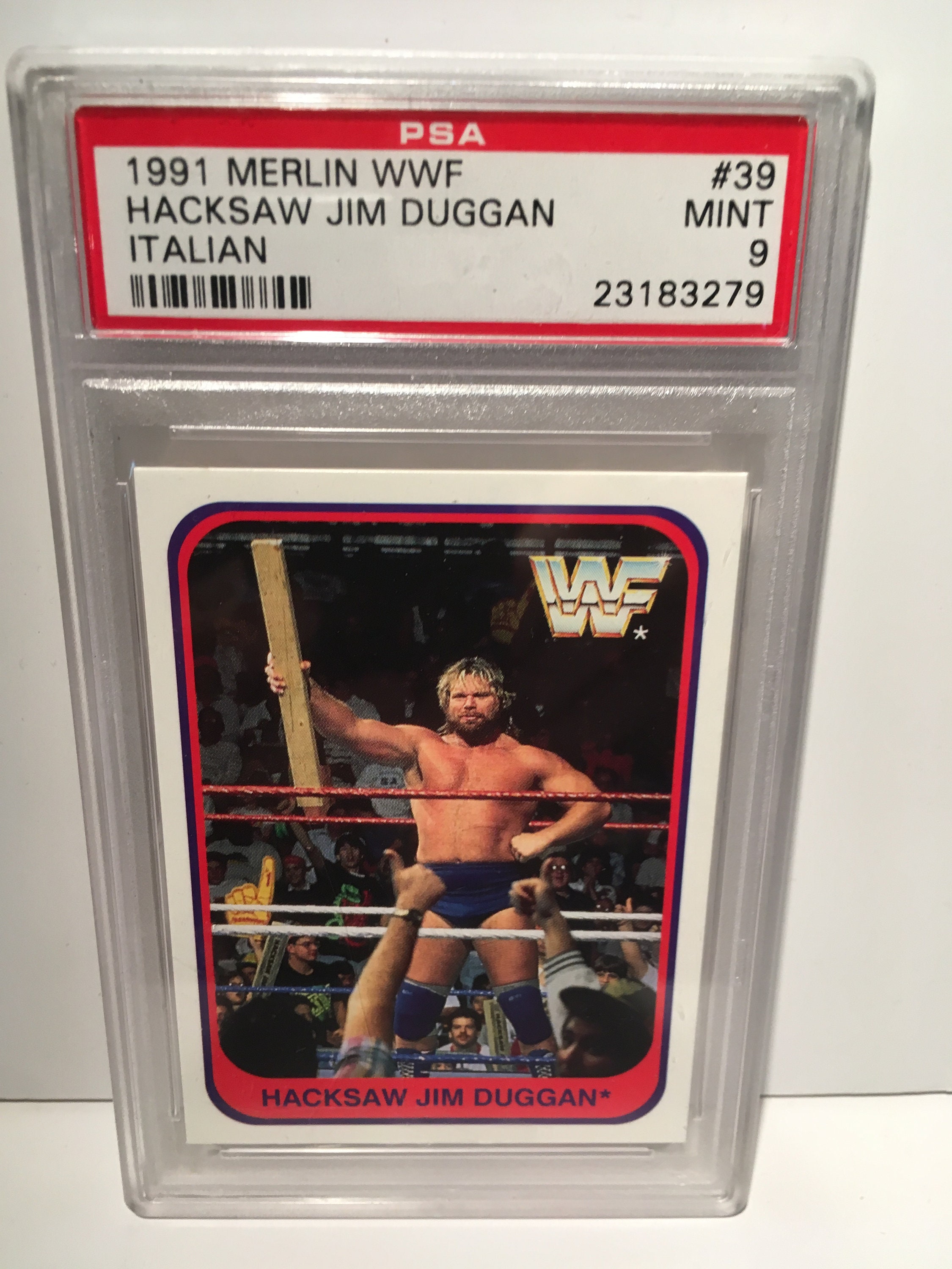 Hacksaw Jim Duggan 1991 Merlin Italian 39 WWF PSA 9 Mint - Etsy