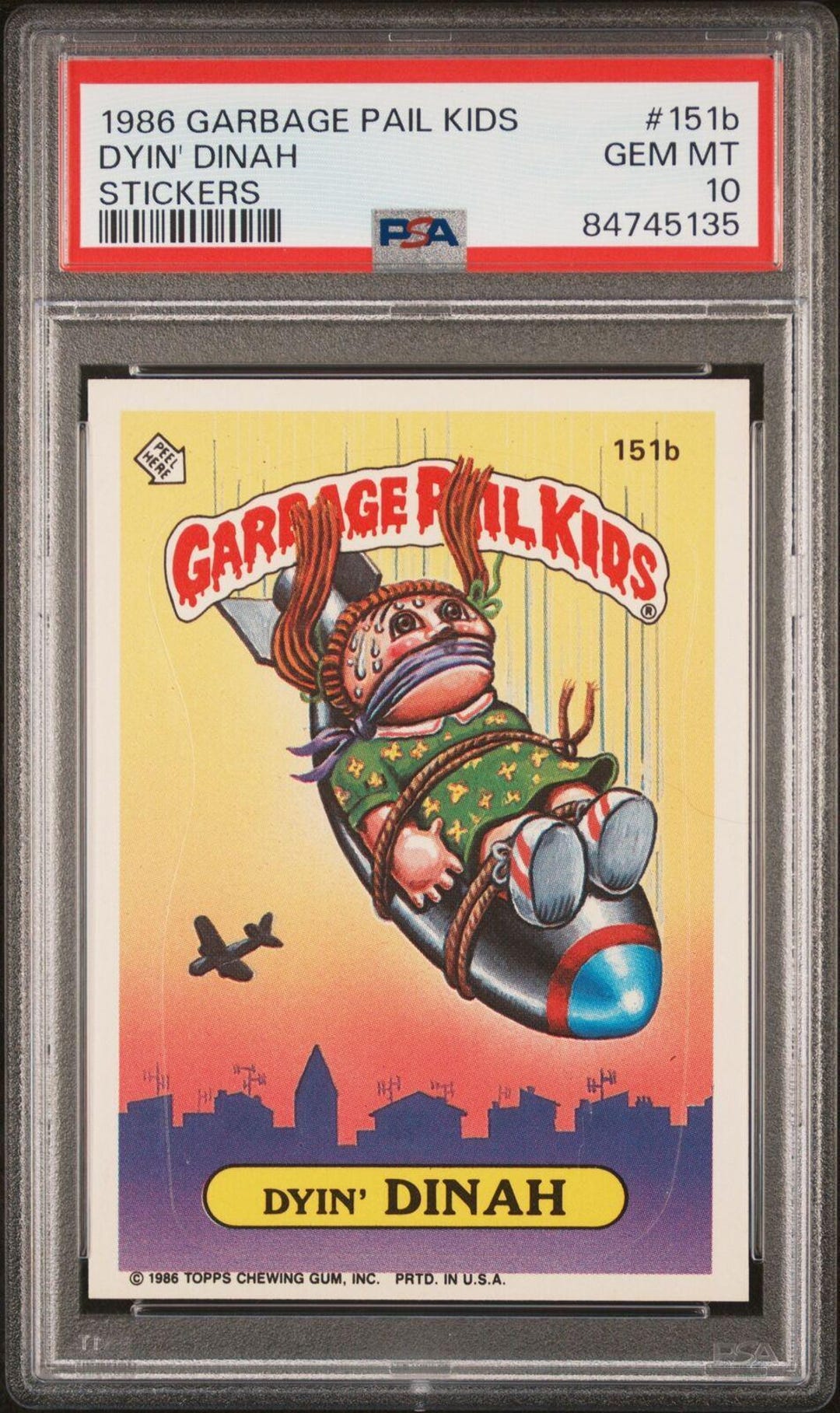 1986 Garbage Pail Kids Stickers Dyin' Dinah #151b PSA 10 - Graded ...