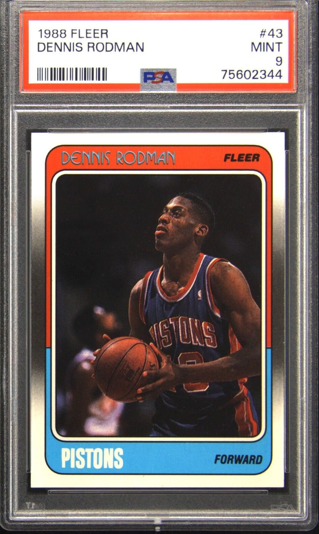 Dennis Rodman 1988 Rookie Card RC PSA 9 Mint -- Graded Authenticated ...