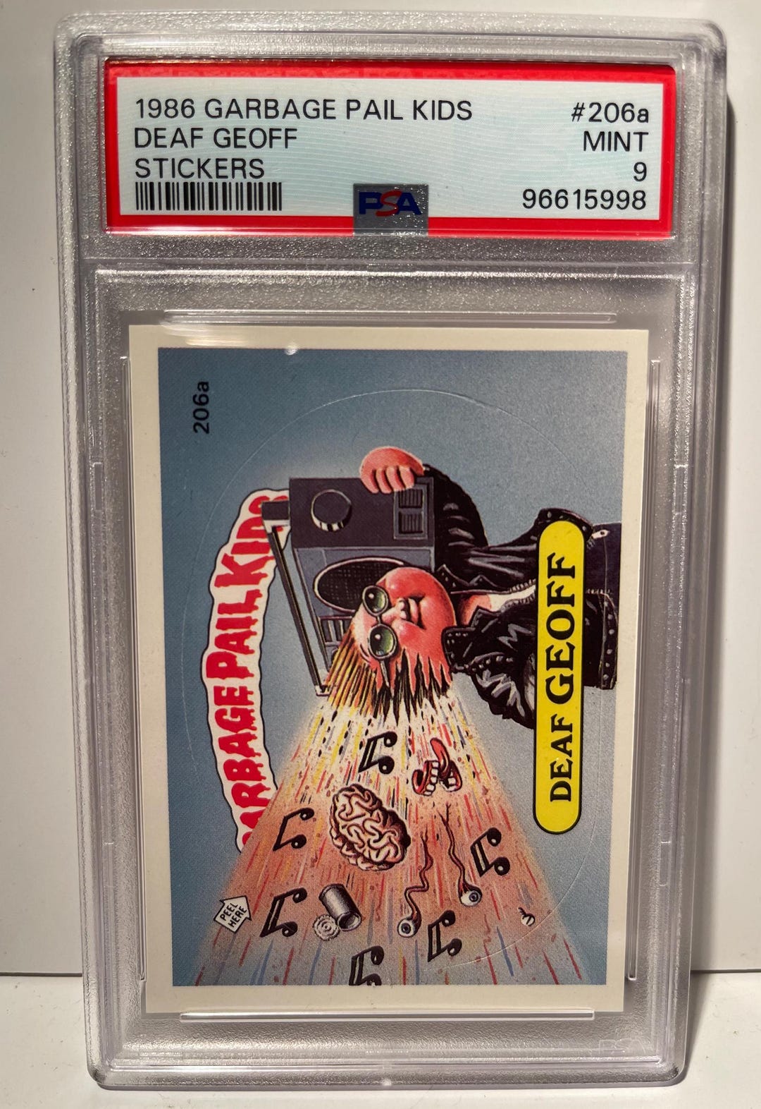 1986 Garbage Pail Kids Stickers #206a DEAF GEOFF PSA 9 Mint Vintage ...