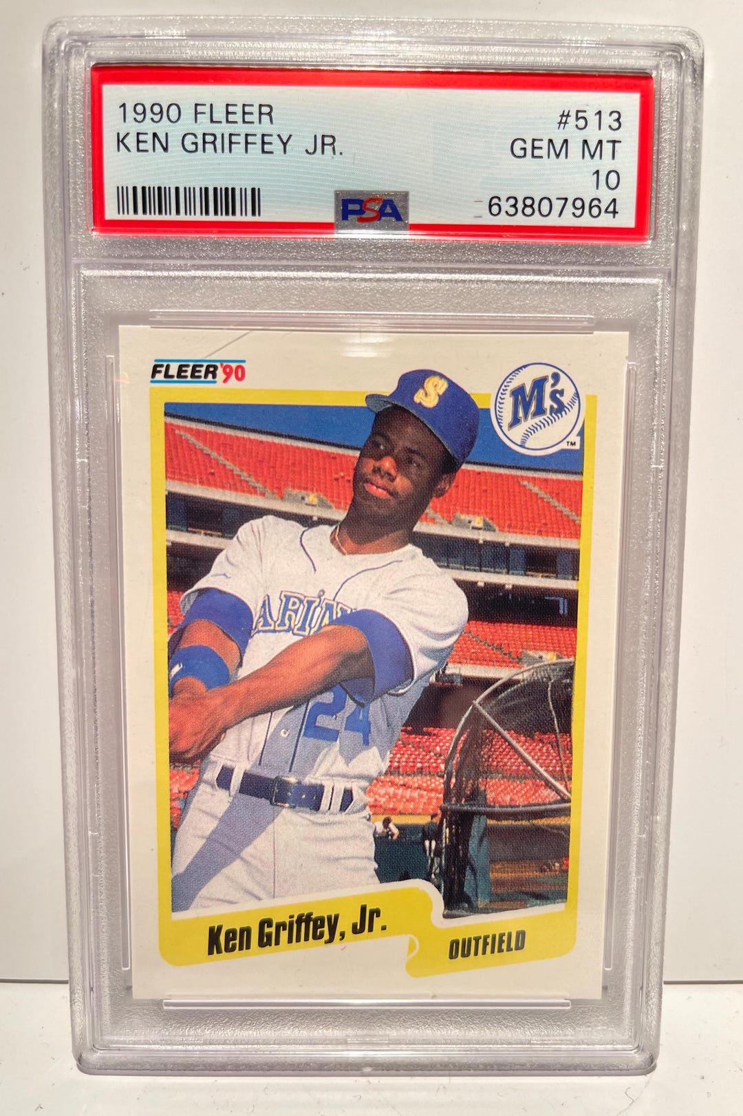 1990 Fleer Ken Griffey Jr. #513 PSA 10 GEM MINT 2nd Year Encased Graded ...