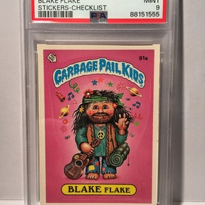 1986 Garbage Pail Kids #91a Blake Flake - Checklist PSA 9 MINT Vintage ...