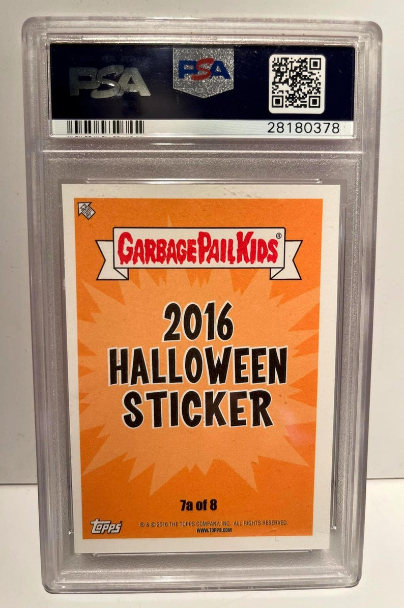 2016 Garbage Pail Kids Rare Halloween Sticker Bobbing Bobby #7a PSA 9 ...