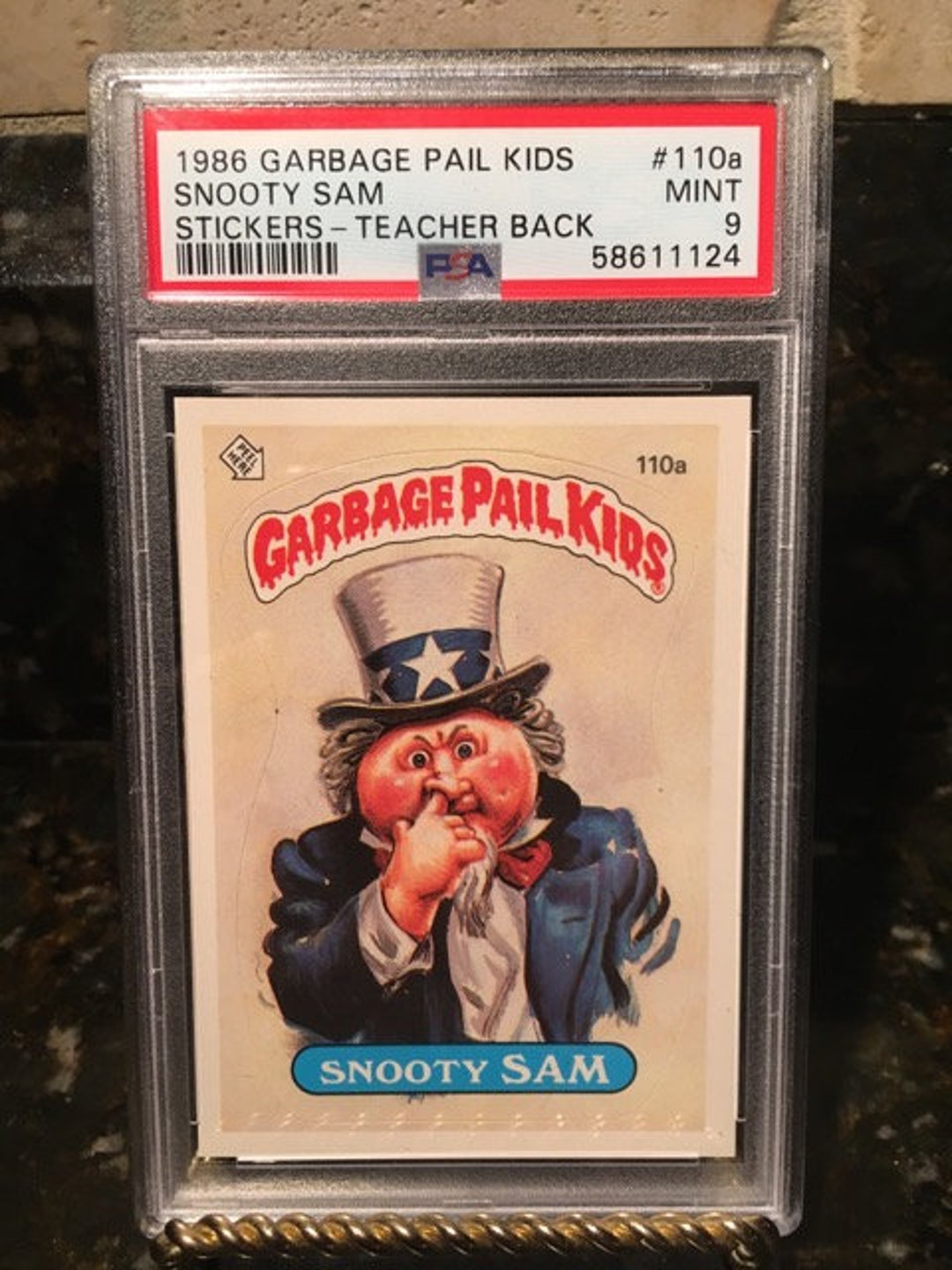1986 Garbage Pail Kids Series 3 #110a Snooty Sam PSA 9 - Graded Encased ...