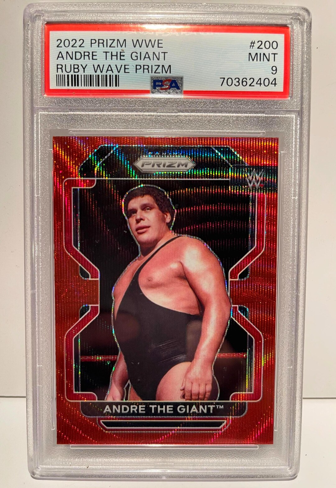 2022 Panini Prizm WWE Andre the Giant Red Ruby Wave PSA MINT Low Pop ...
