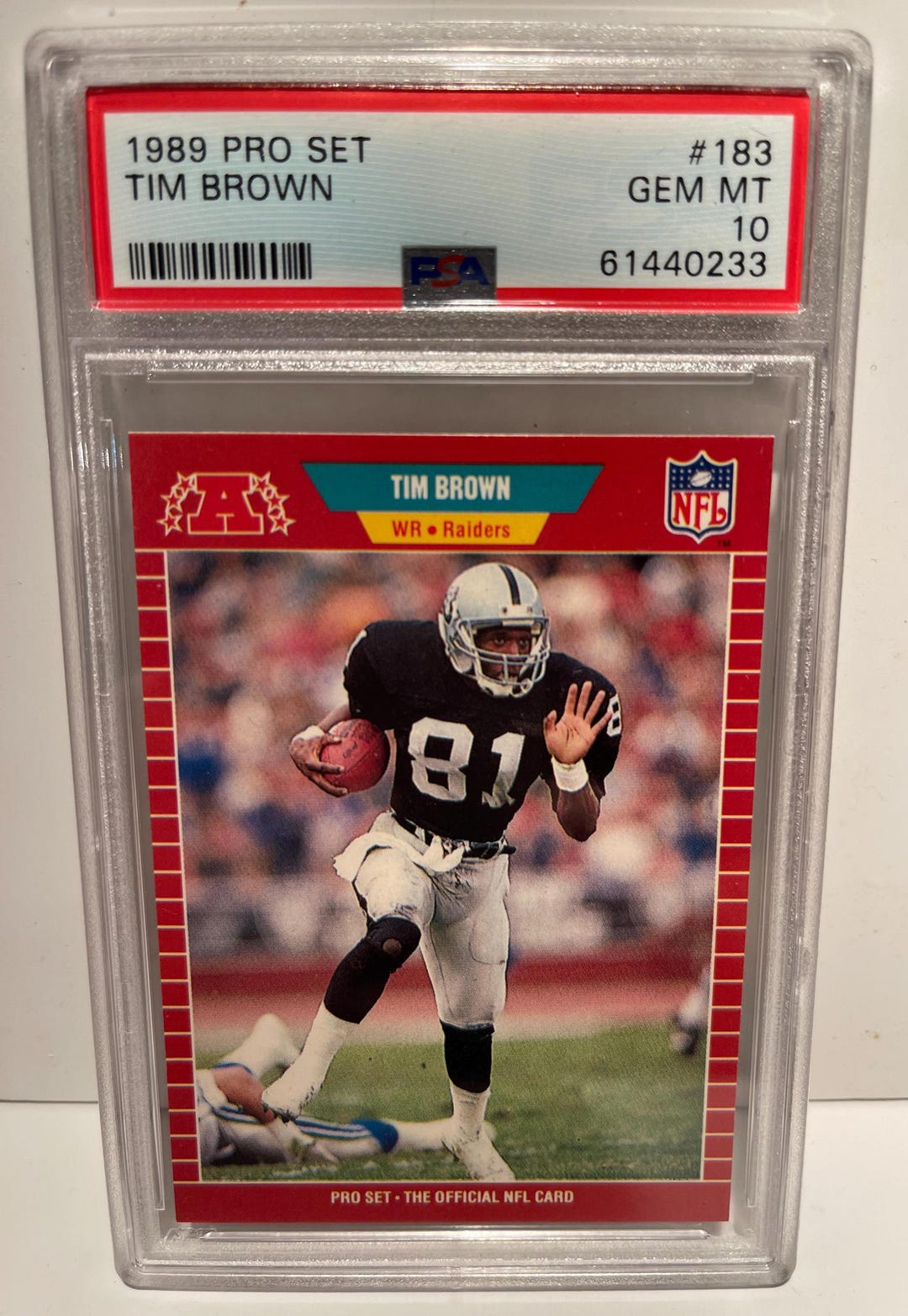 1989 Tim Brown Rookie Card #183 Pro Set PSA 10 Los Angeles Raiders - Etsy