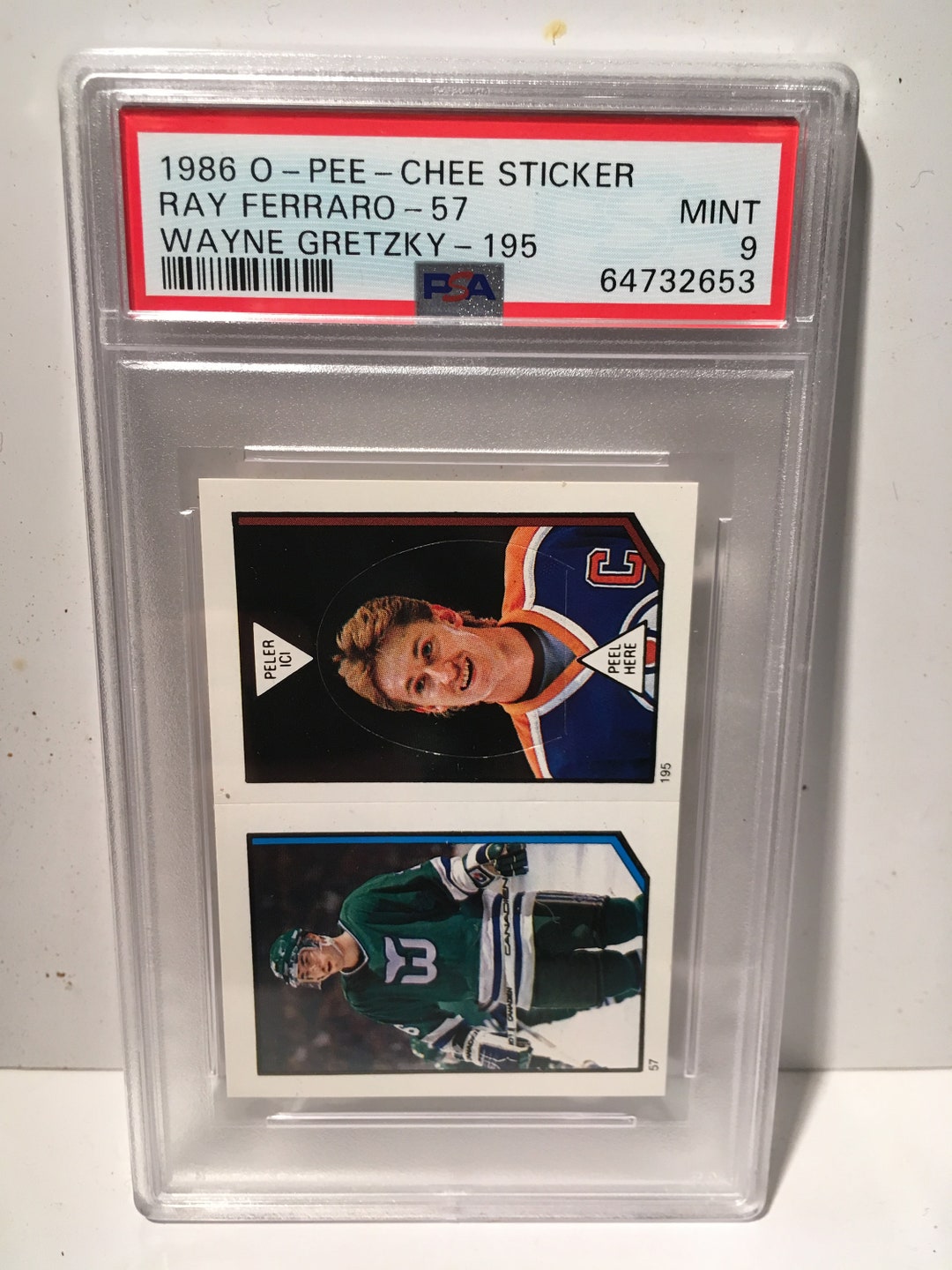 Wayne Gretzky O Pee Chee Sticker 1986 Stickers Rare PSA 9 Mint Edmonton ...