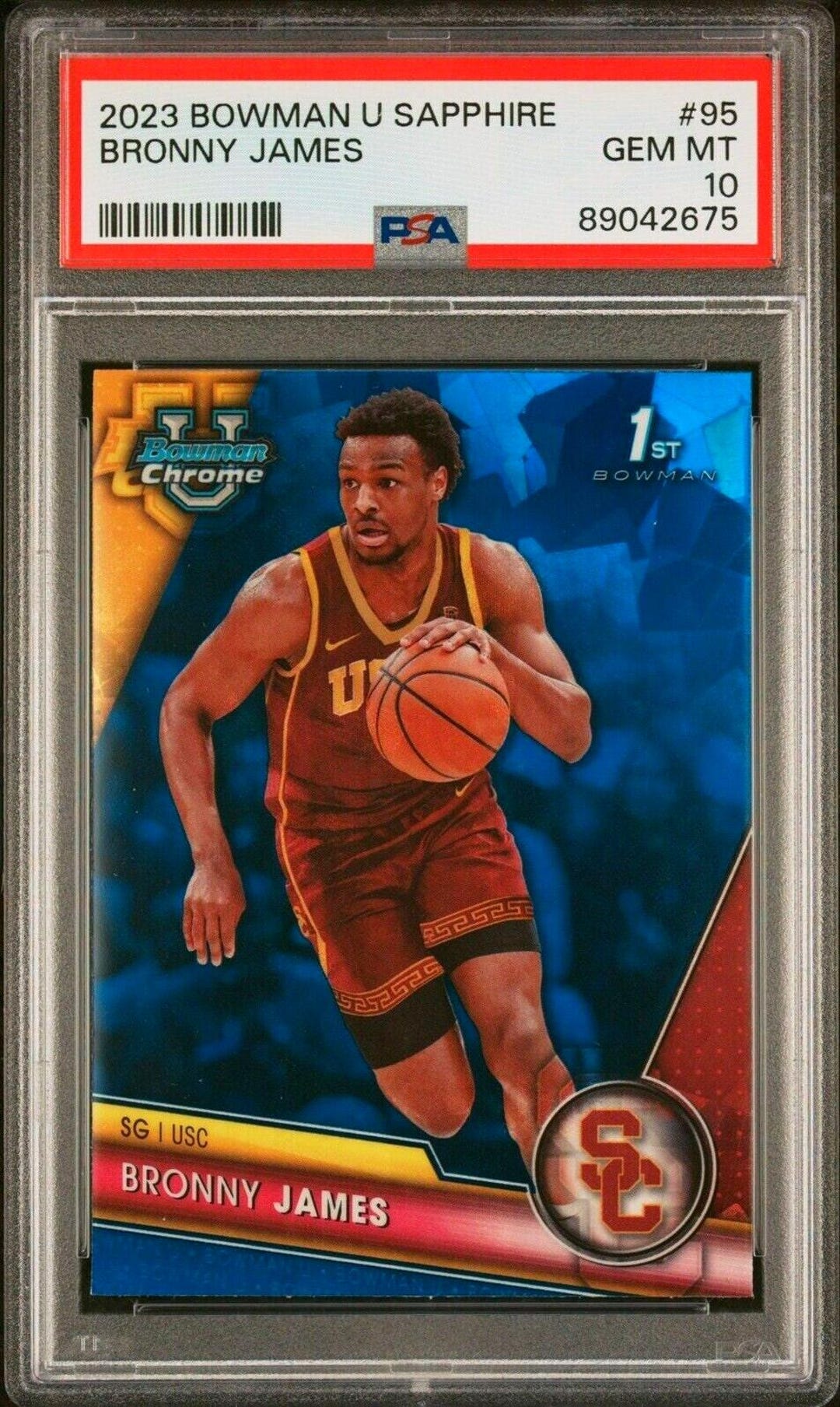 Bronny James 2023 Bowman University Chrome Sapphire Rookie Card PSA 10 ...