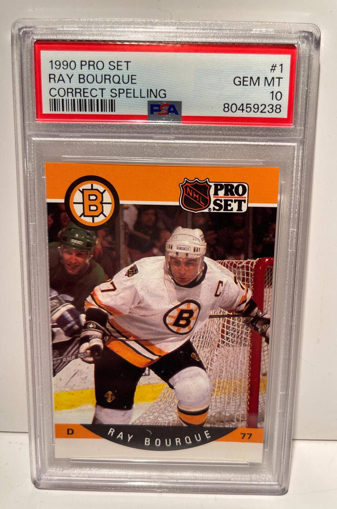 1990-91 NHL Pro Set Raymond Bourque #1 - Graded/authenticated/encased ...