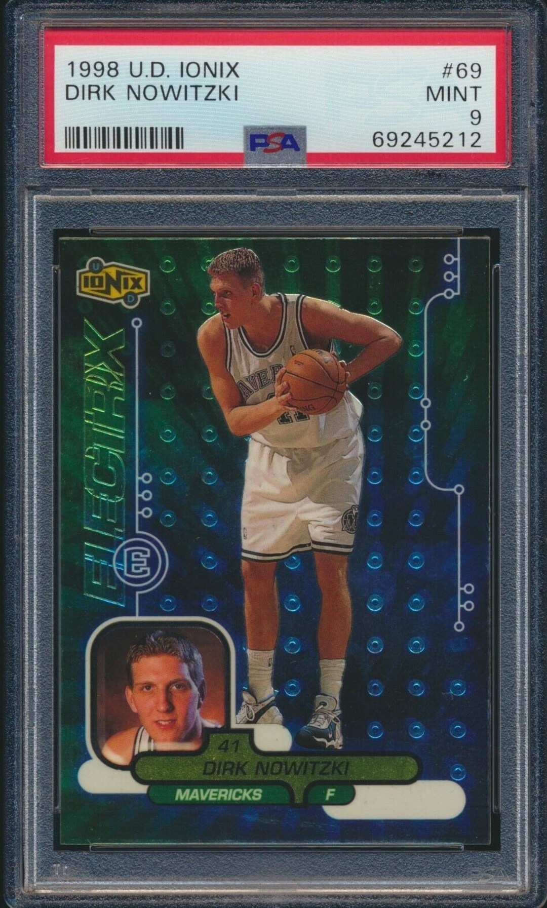 1998 Upper Deck Ionix Dirk Nowitzki 69 PSA 9 Dallas Rookie Card Hall of ...