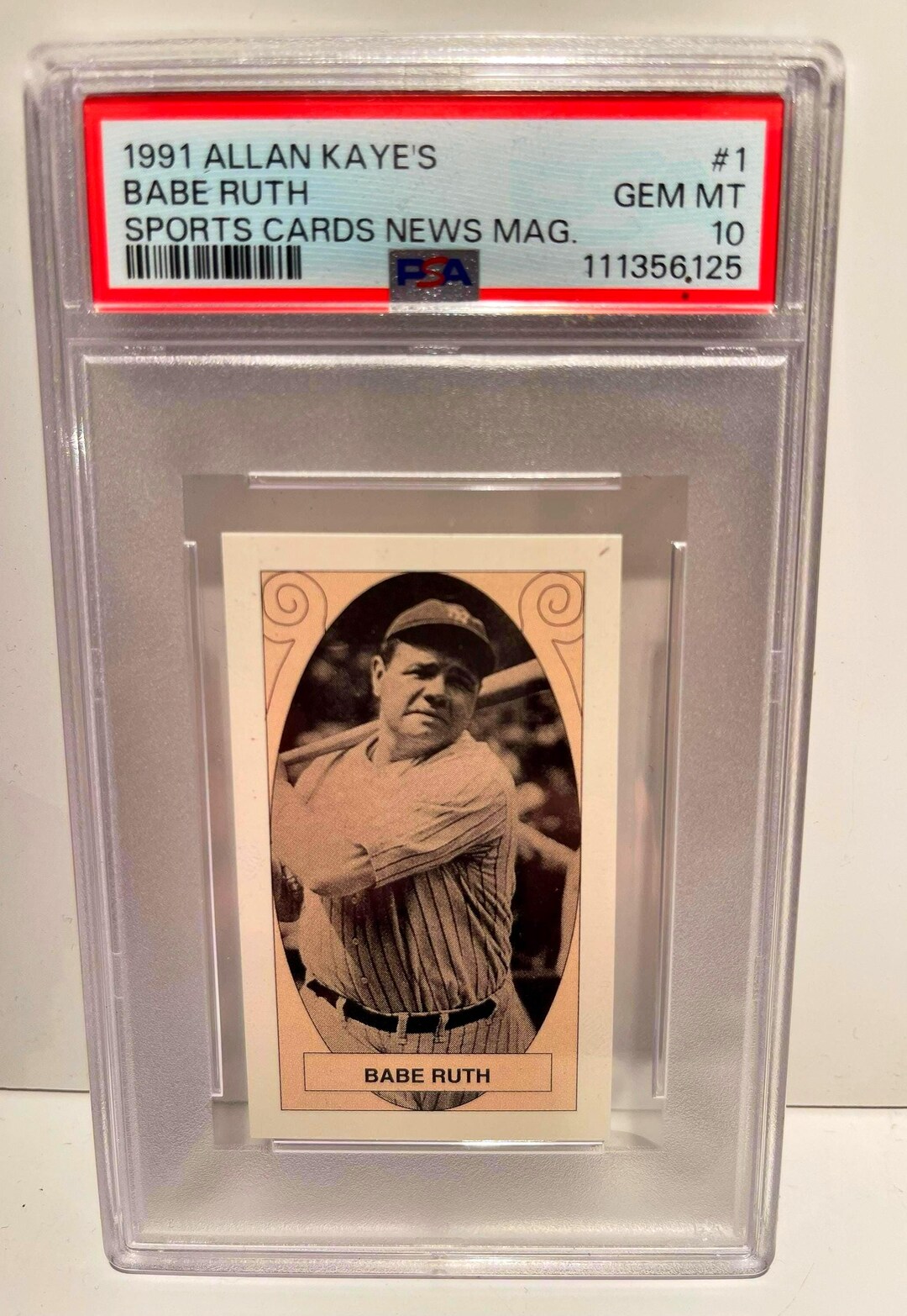Babe Ruth 1991 Allan Kaye's 1 Sports Cards News Magazine PSA 10 HOF - Etsy