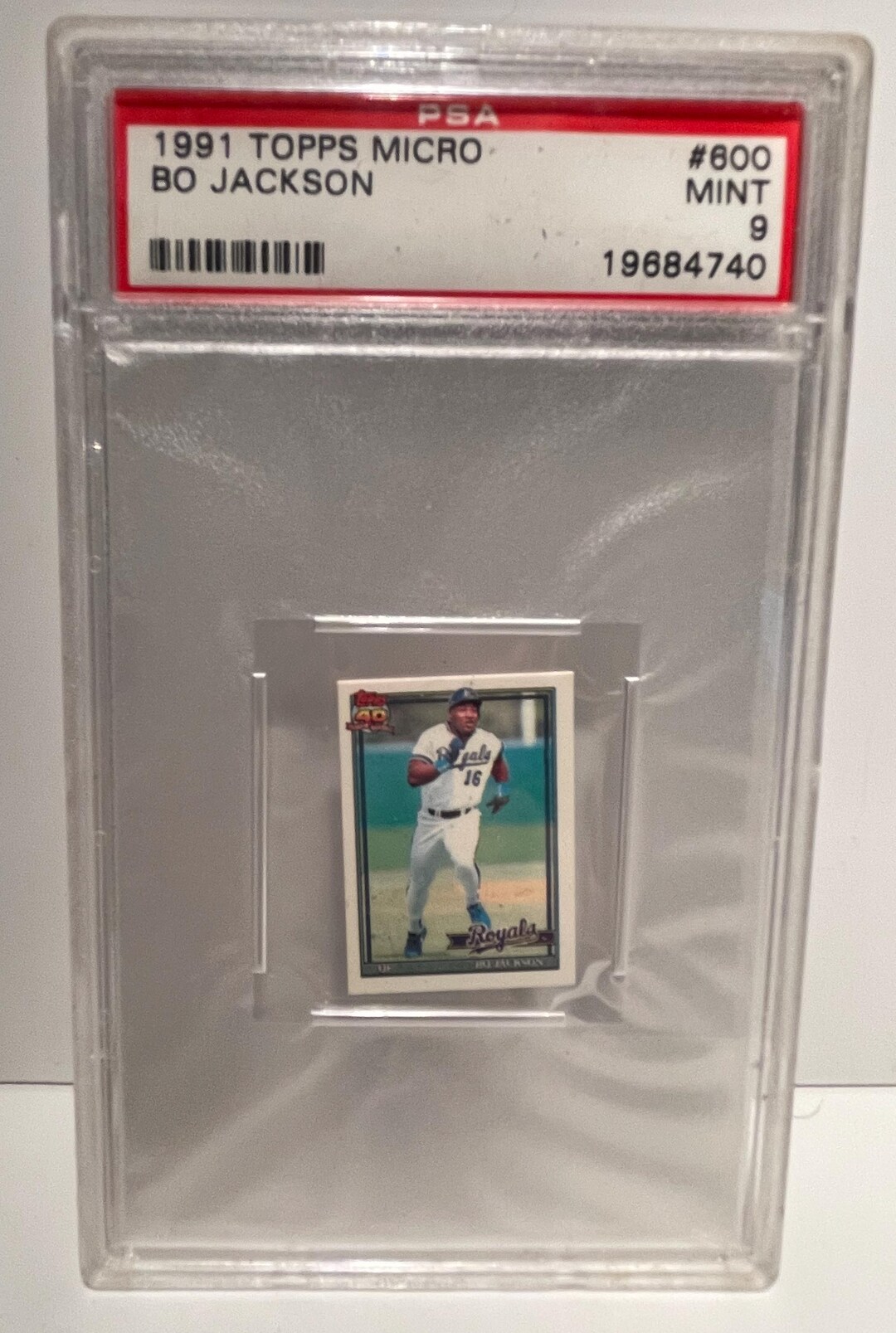 1991 Topps Micro Bo Jackson Card PSA 9 MINT #600 Encased Graded - Etsy