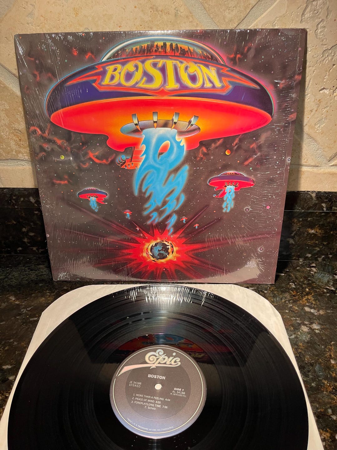 BOSTON Self-titled Debut - Vintage 1976 Vinyl LP Record Album Shrink ...