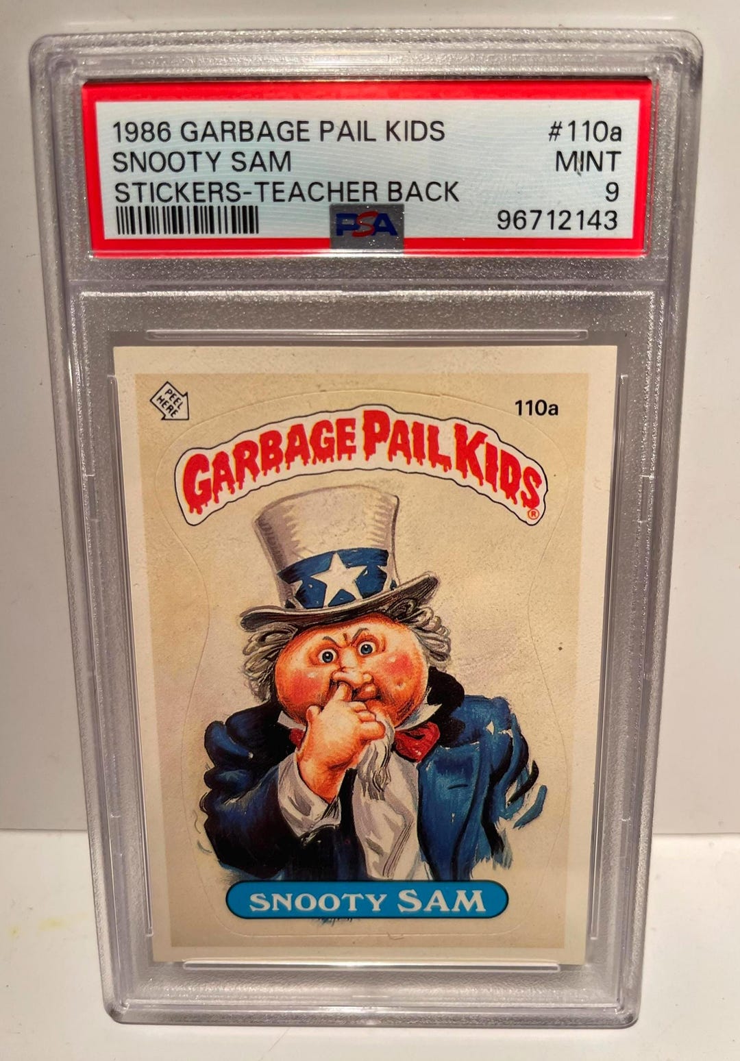 1986 Garbage Pail Kids Series 3 #110a Snooty Sam -- PSA 9 Mint Graded ...